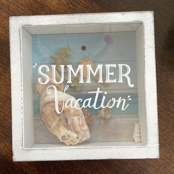 Wall Decor | 6 X 6 White Summer Vacation Shadow Box Wseashells | Poshmark
